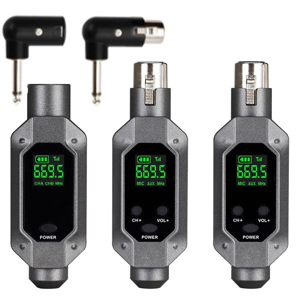 BTOER Wireless Microphone Converter XLR Transmitter Receiver System For ...