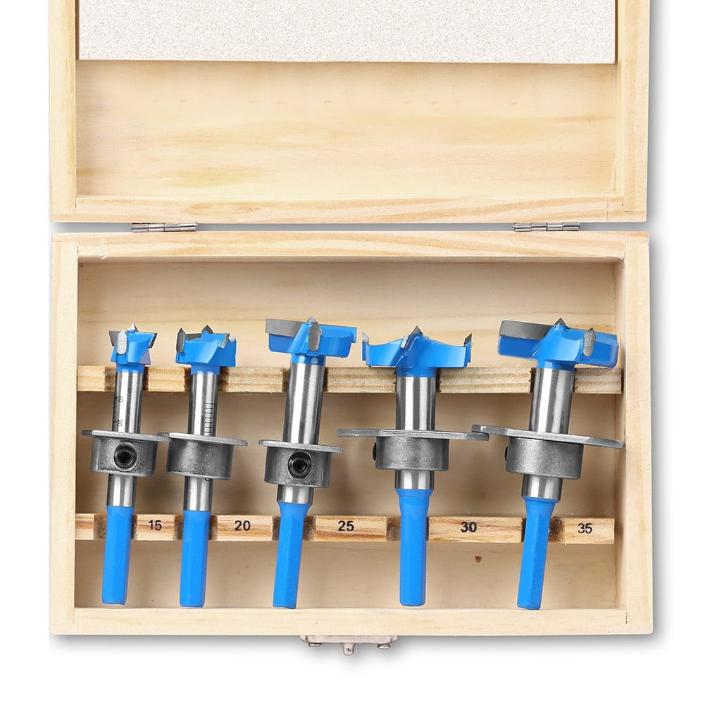 BTOER Woodworking Hole Drill Tungsten Carbide Hinge Boring Bit Set Flat ...