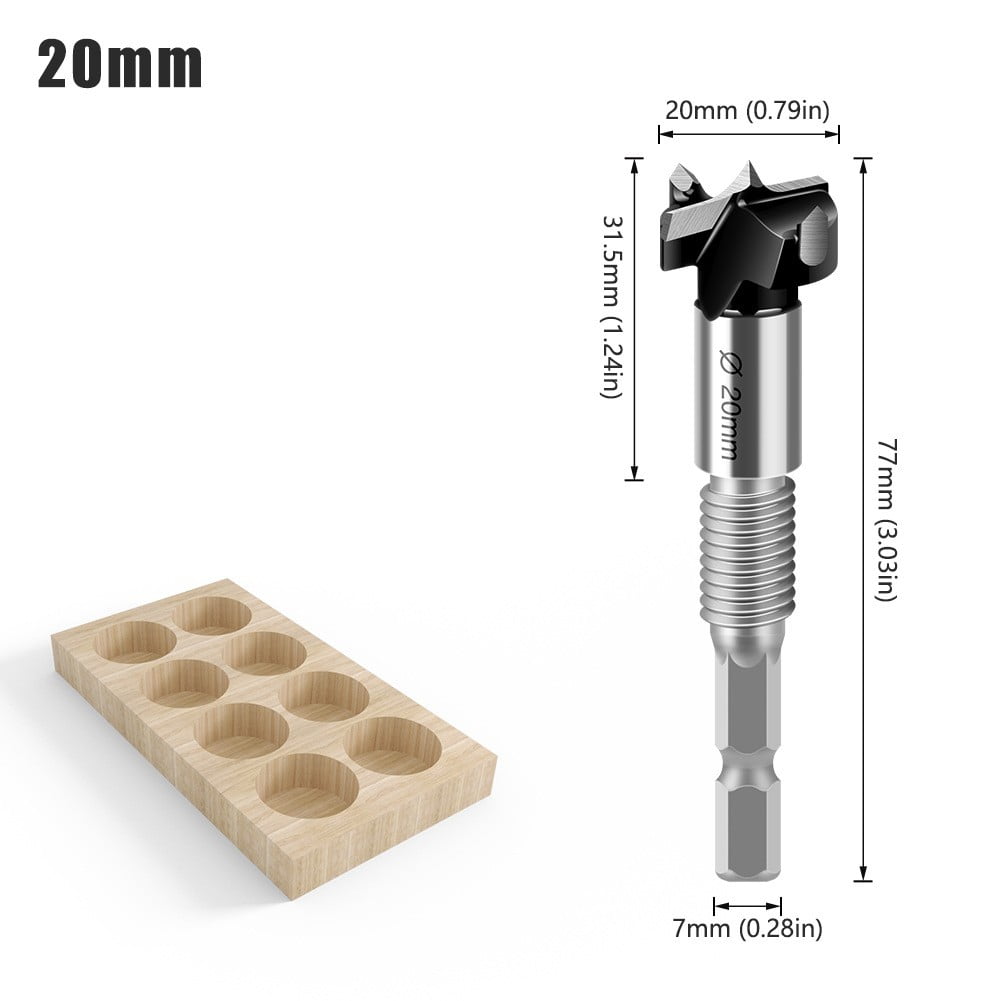 BTOER Woodworking Hole Opener Flat Wing Drill Spiral Drill Bit Hinge ...