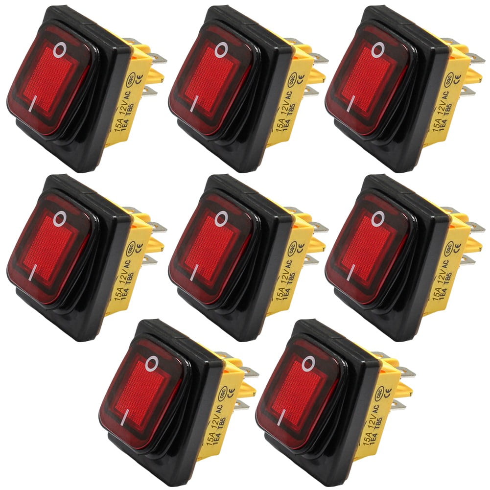 BTOER rocker switch,toggle switch for boats,4P 15A Waterproof rocker ...