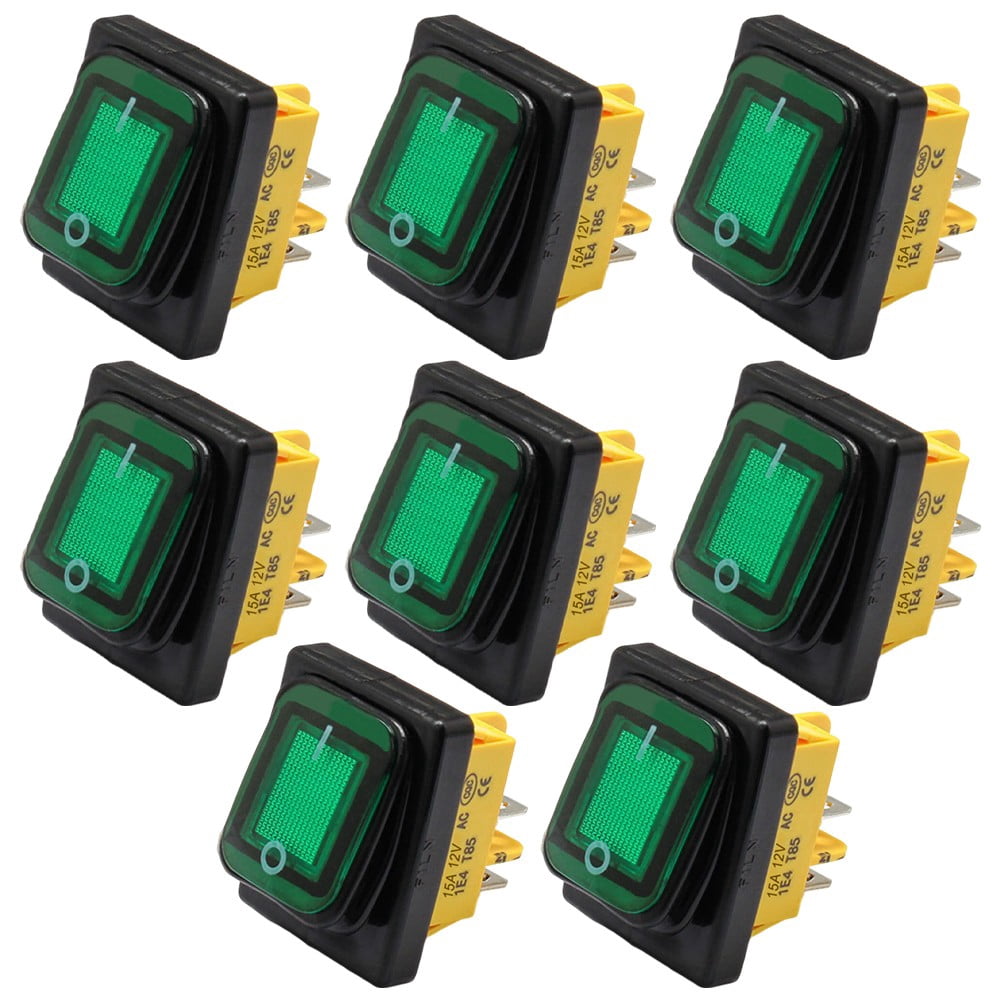 BTOER rocker switch,toggle switch for boats,4P 15A Waterproof rocker ...
