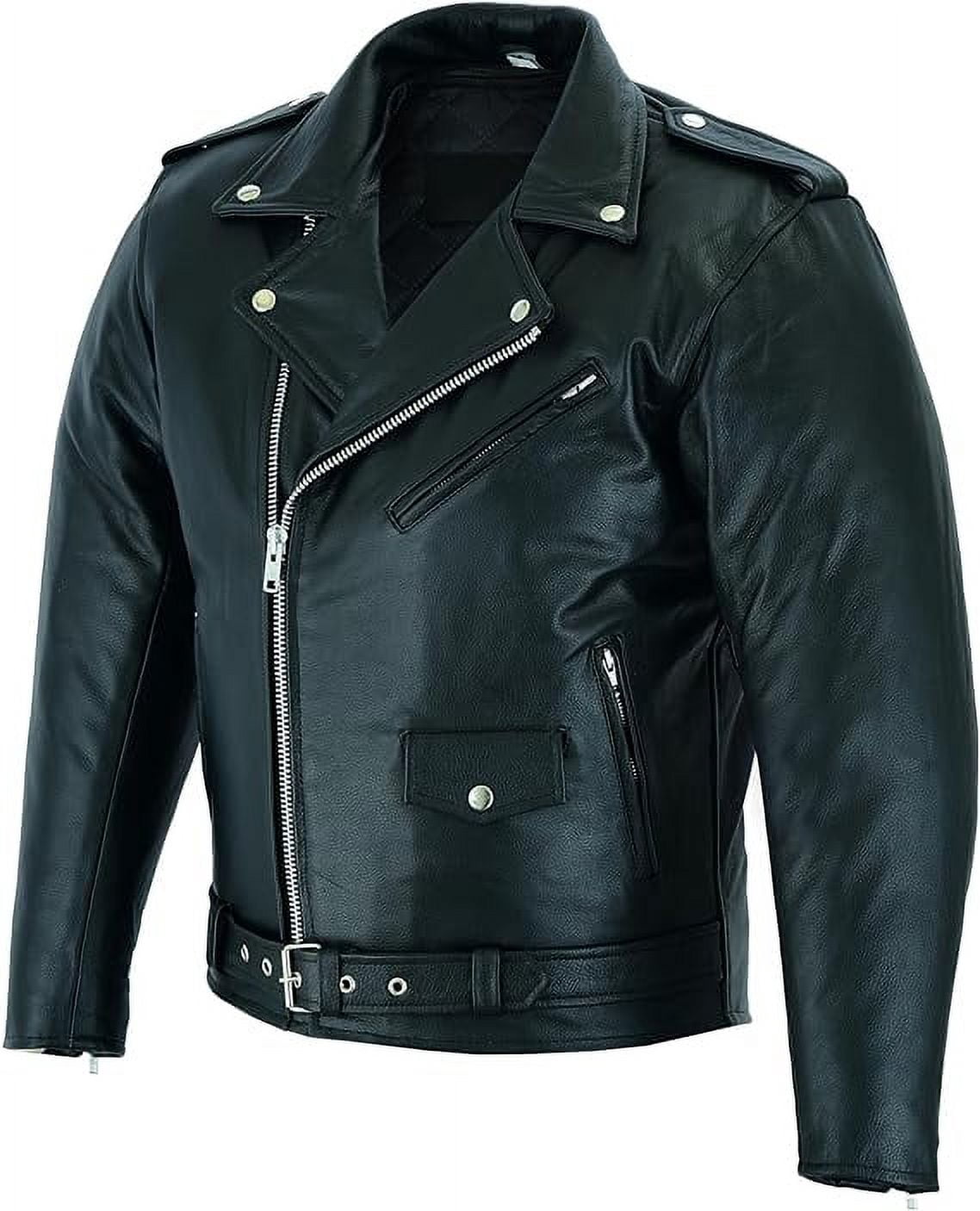 BTR BORN TO RACE Men's Motorcycle Brando Leather Jacket 100% Genuine ...