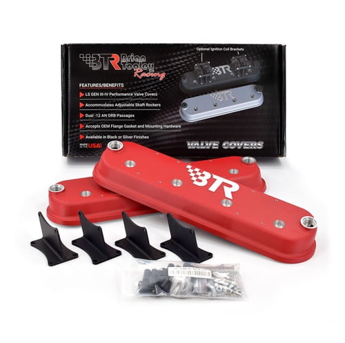 BTR Brian Tooley Racing LS Valve Cover Pair - WITH Coil Mounts - Cast ...