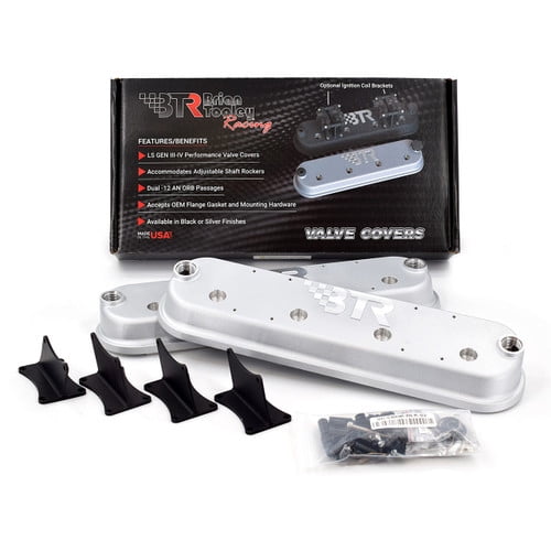 BTR Brian Tooley Racing LS Valve Cover Pair - WITH Coil Mounts - Cast ...
