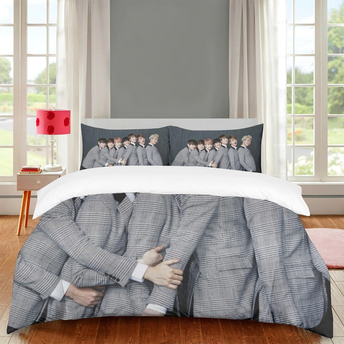 BTS 3 Piece Sheet Set Breathable Duvet Cover with 1 Duvet Cover + 2 ...