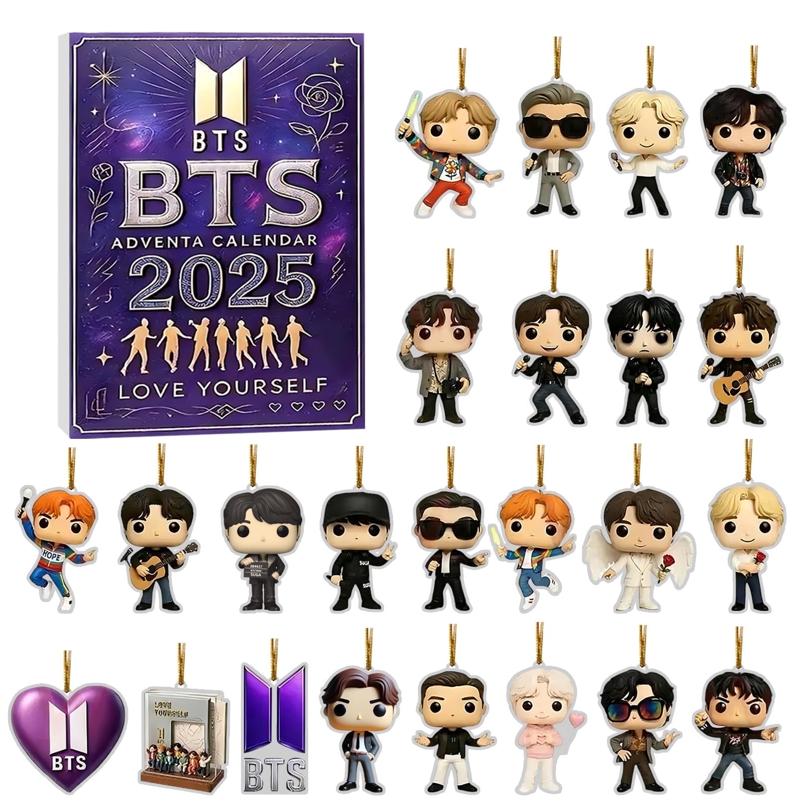BTS Advent Calendar 2025 · 24-Day Collector Ornaments, Chibi-Style Mini ...