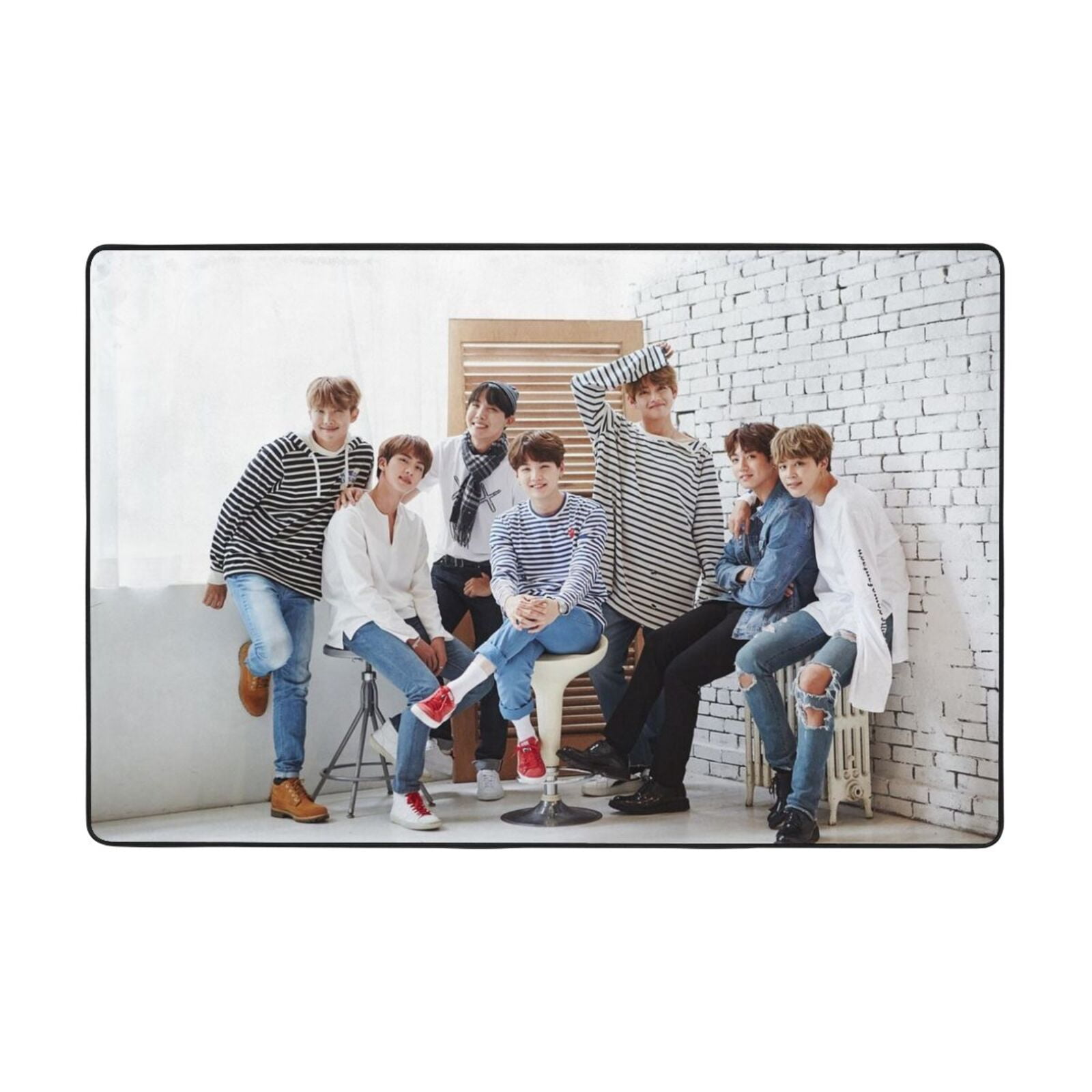 BTS Area Rug, Large Carpet, Washable Rug Mat, Flannel Non-slip Rugs for ...