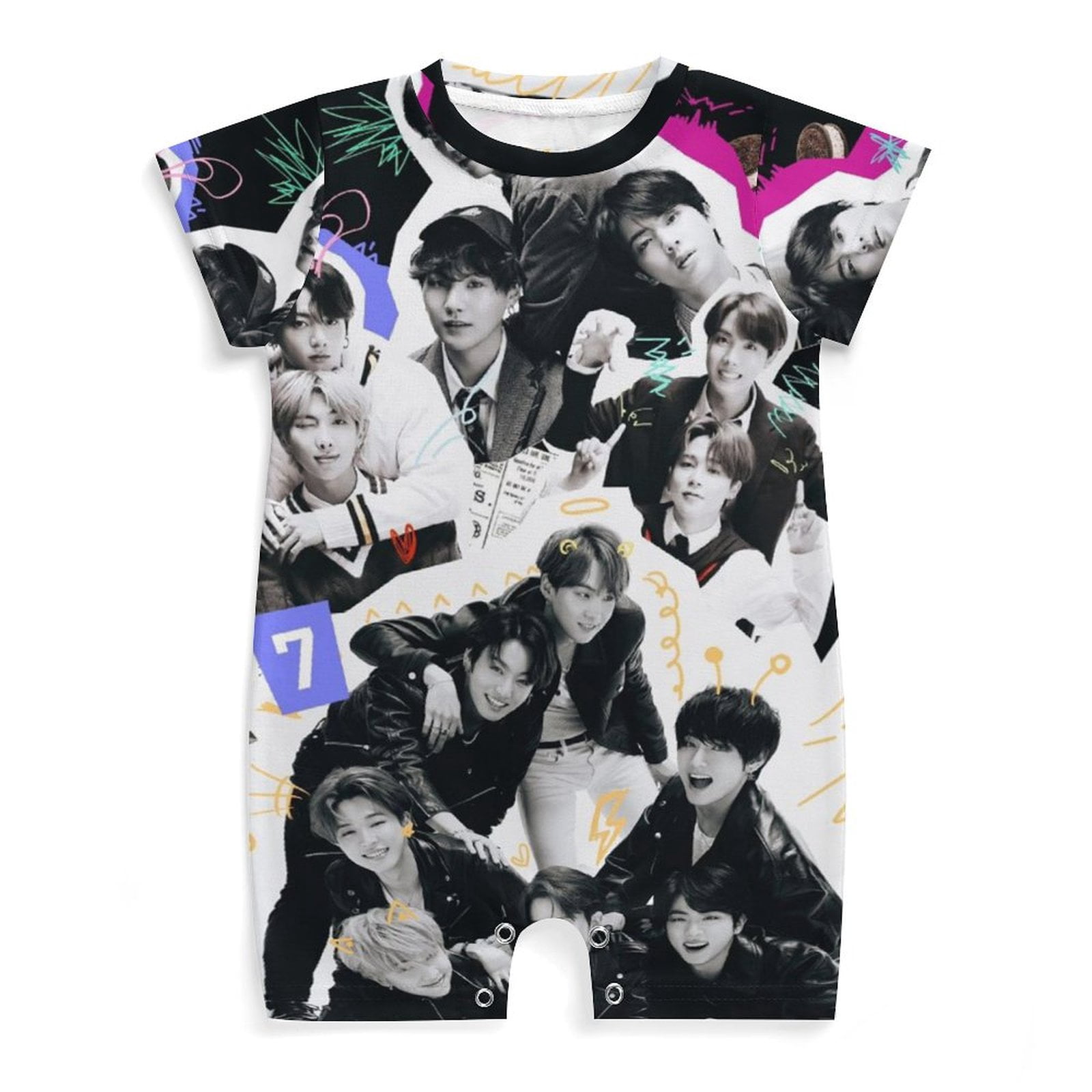 BTS Baby Boys Girls Rompers Short Sleeve One Piece Bodysuit Jumpsuits ...