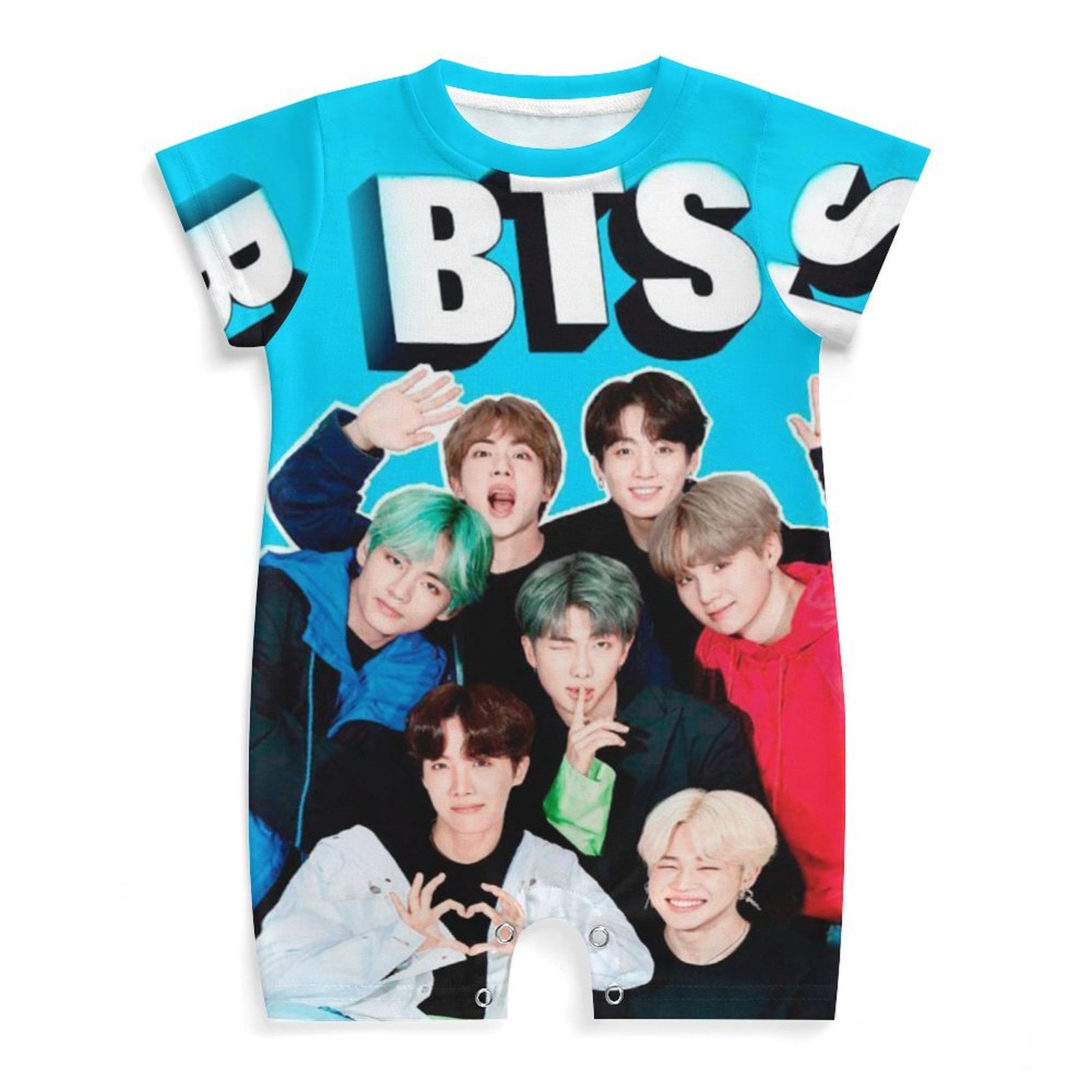BTS Baby Boys Girls Rompers Short Sleeve One Piece Bodysuit Jumpsuits ...