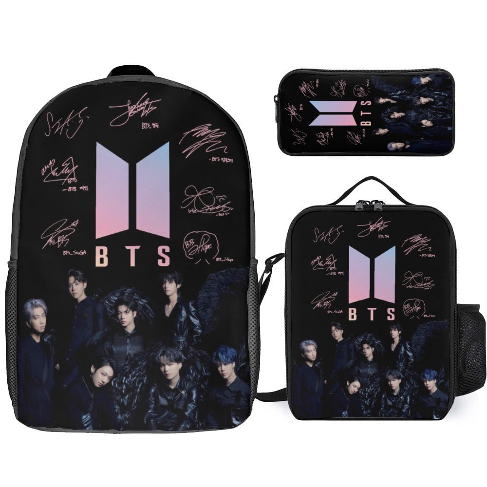 BTS Backpack Set Backpacks with Pencil Case And Lunch Bag Lunch Box ...