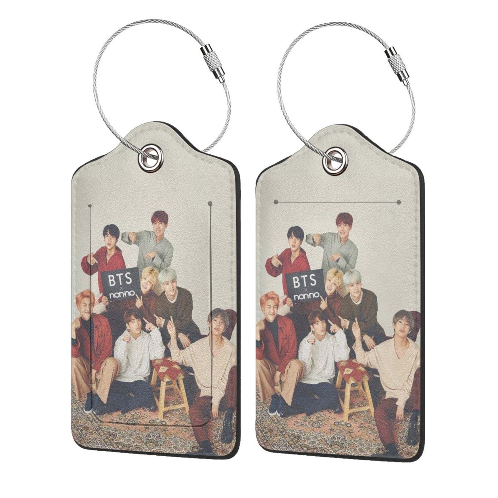 BTS Baggage Tag Leather Identification Tag BTS Merch Luggage Tag 2 PCS ...