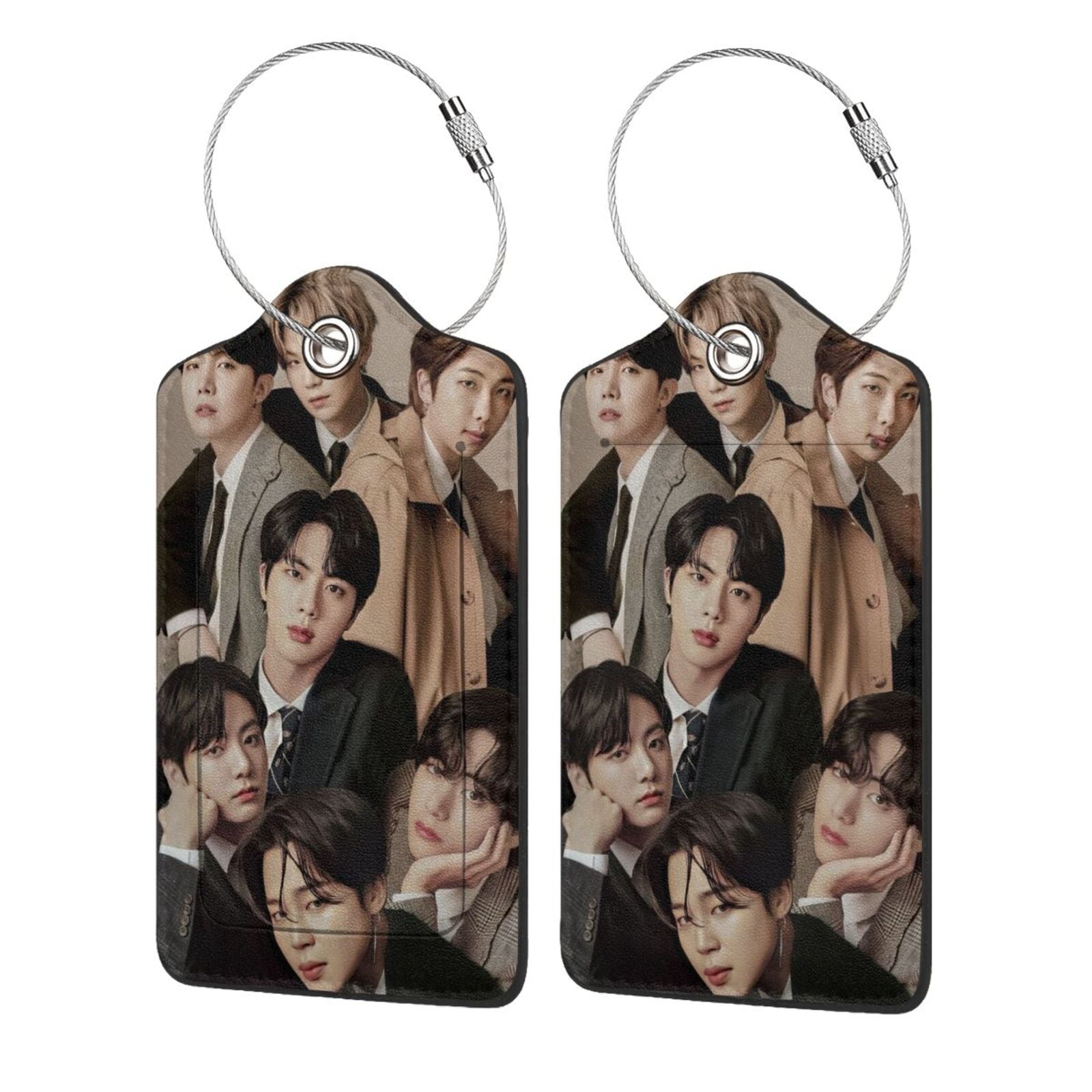 BTS Baggage Tag Leather Identification Tag BTS Merch Luggage Tag 2 PCS ...