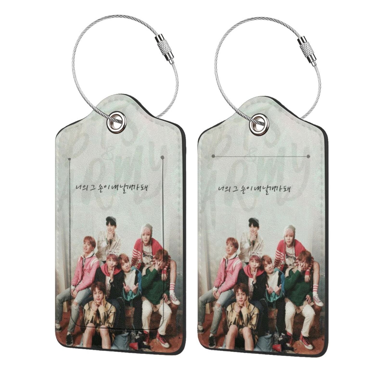 BTS Baggage Tag Leather Identification Tag BTS Merch Luggage Tag 2 PCS ...