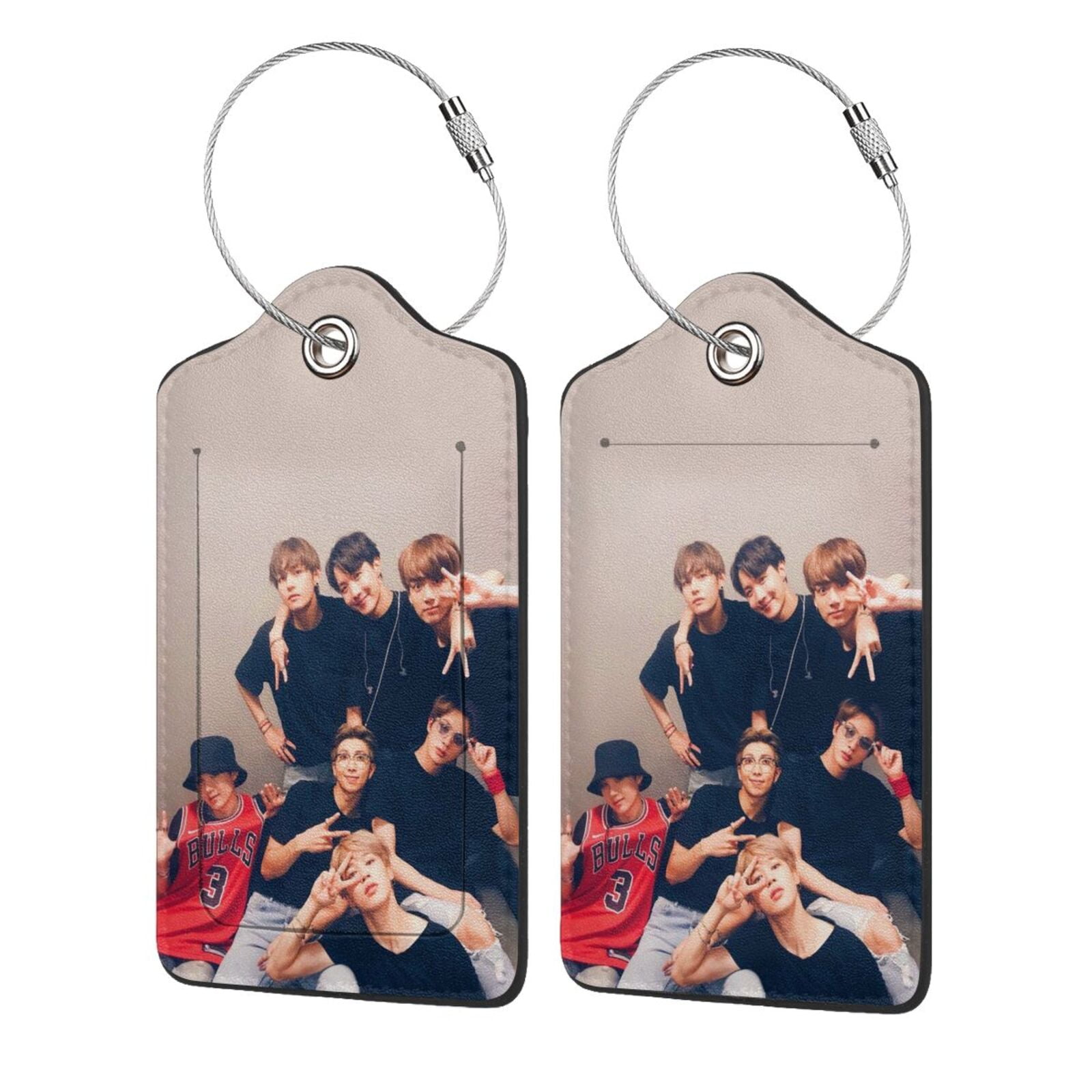 BTS Baggage Tag Leather Identification Tag BTS Merch Luggage Tag 2 PCS ...
