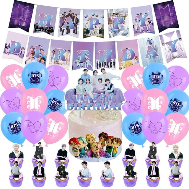 BTS Bangtan Boys Themed Birthday Party Decor Supplies Kits, Including ...