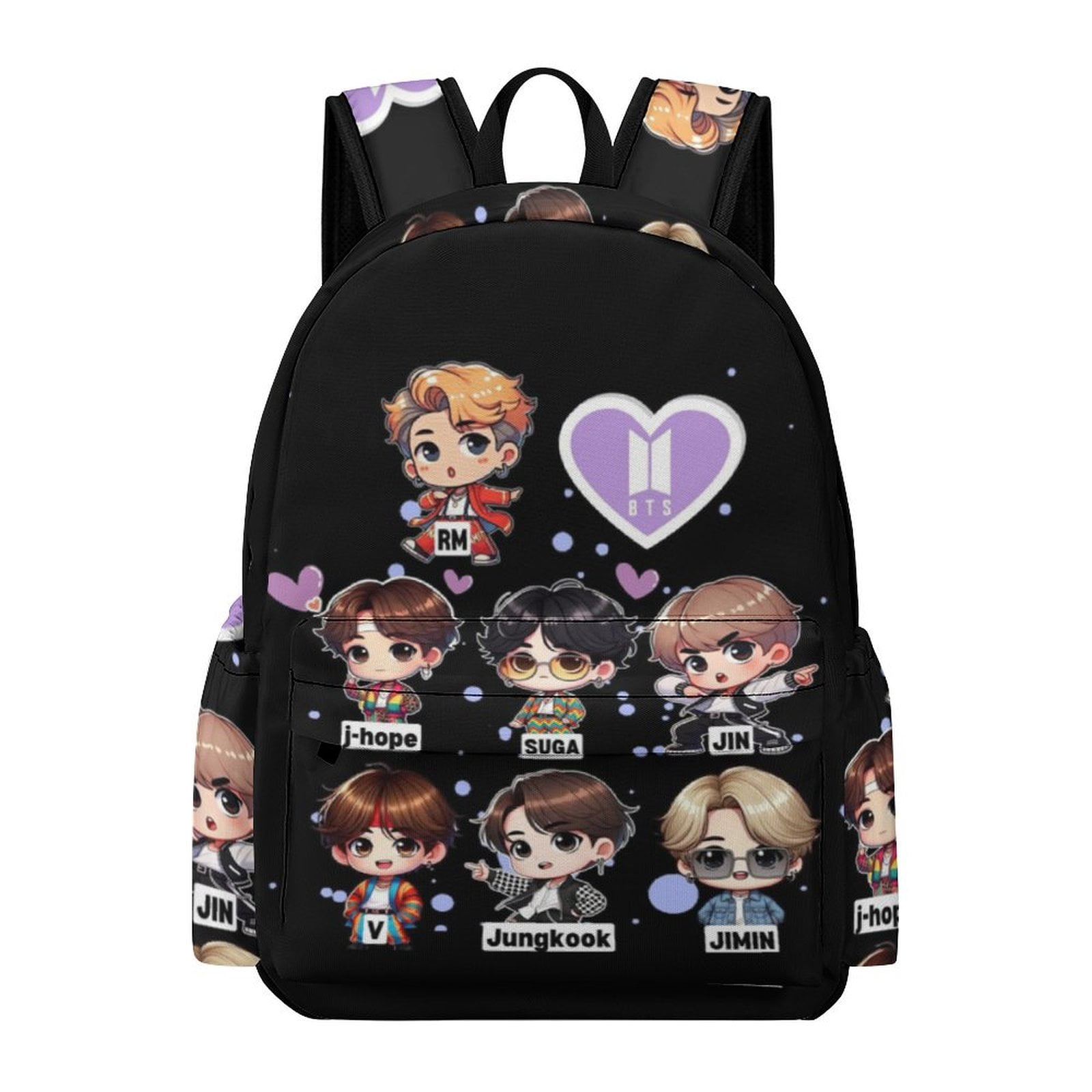 BTS Casual Rucksack Stylish School Backpack Large Capacity Printing ...