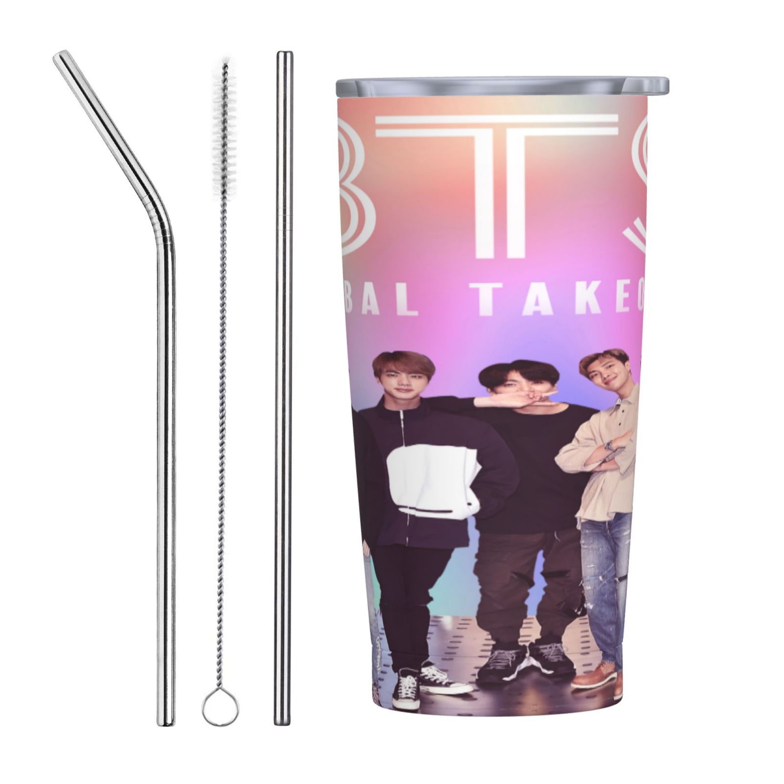 BTS Coffee Mug Insulated Stainless Steel Bottle Vacuum Mug Cartoon ...