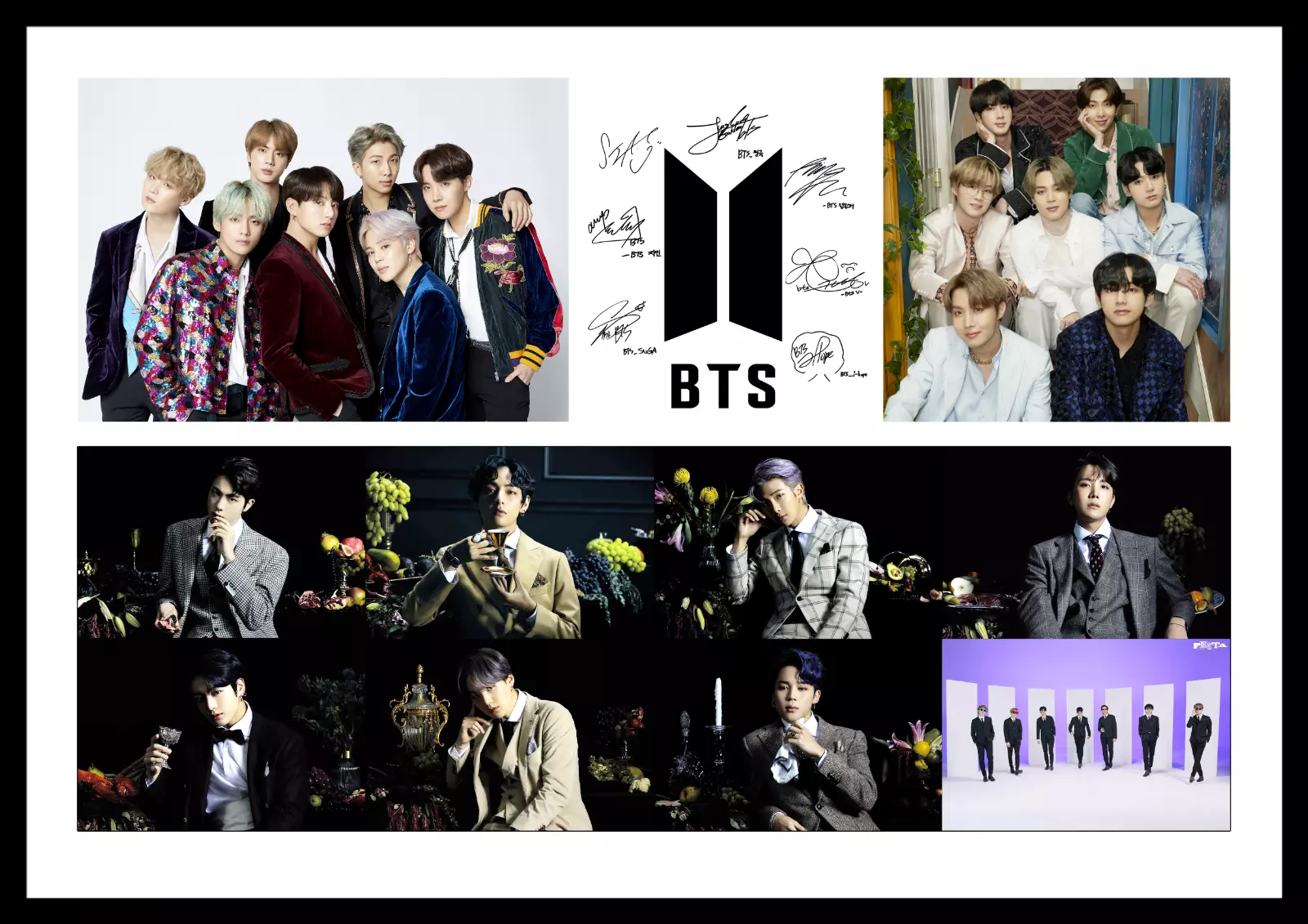 BTS Collage Poster KPOP Jungkook Suga J-Hope V Jin Jimin RM Bangtan ...