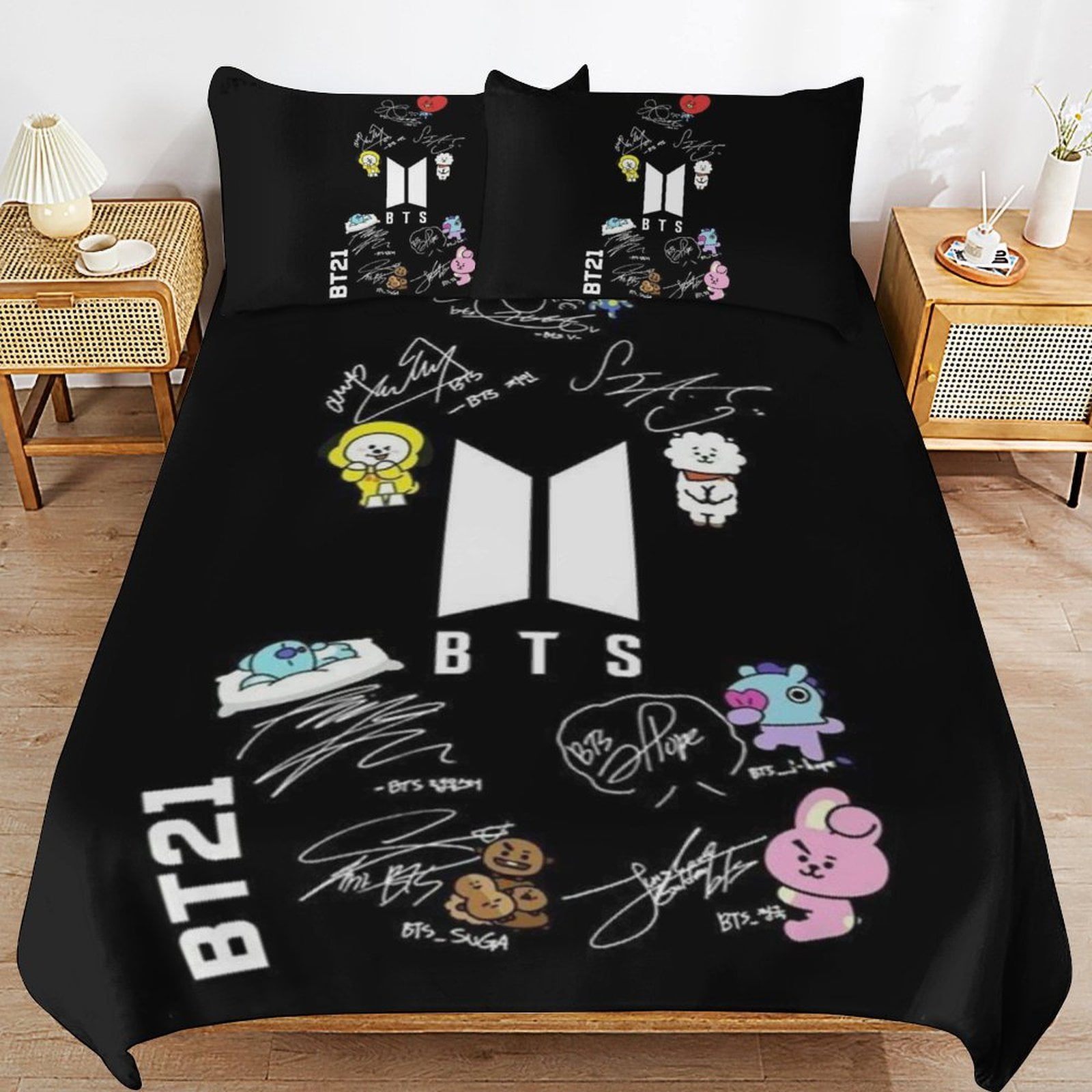 BTS Comforter Set 3 Pieces Quilt Cover Set Soft Bedding Sets for All ...