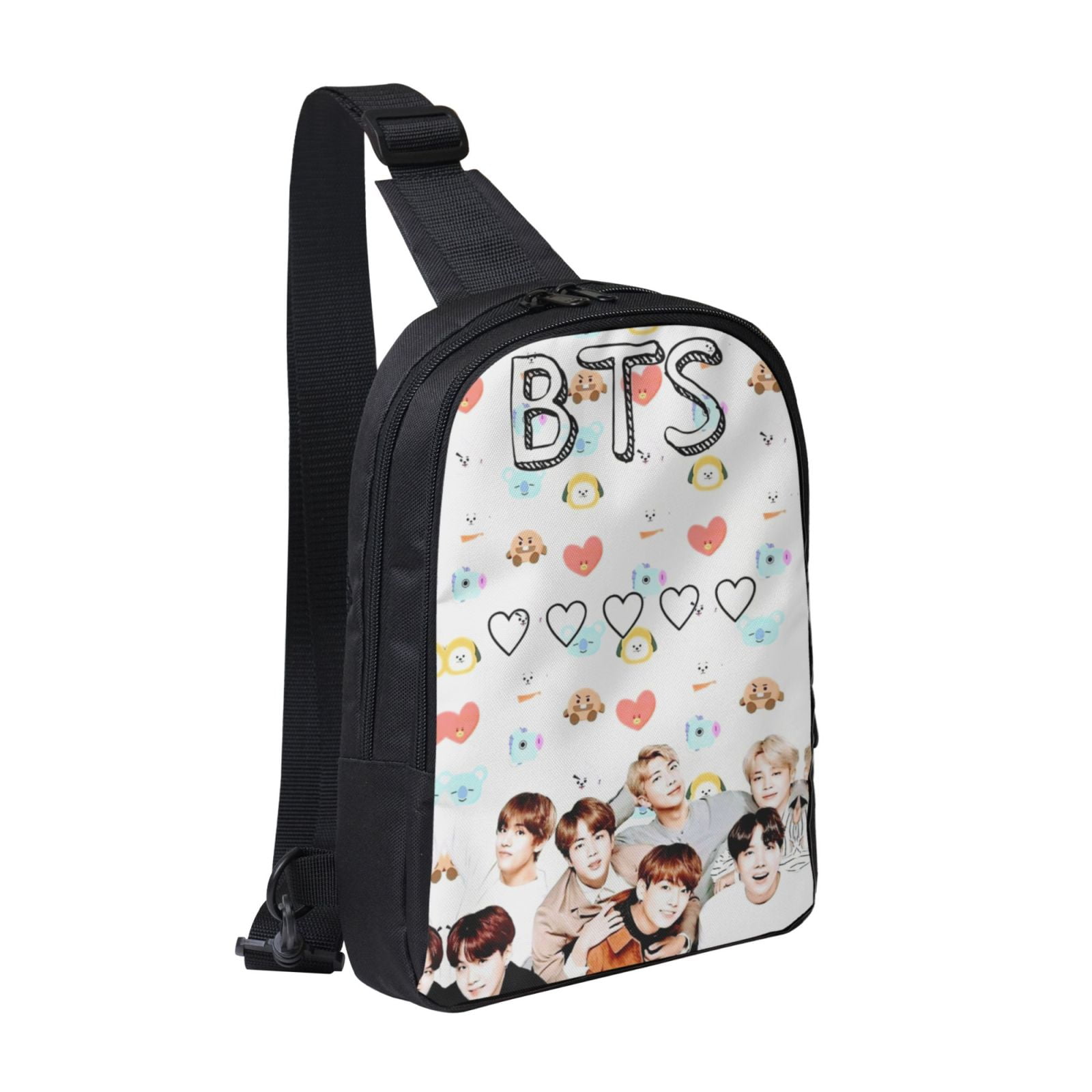 BTS Crossbody Chest Bag Compact Sling Backpack with Double Compartments ...