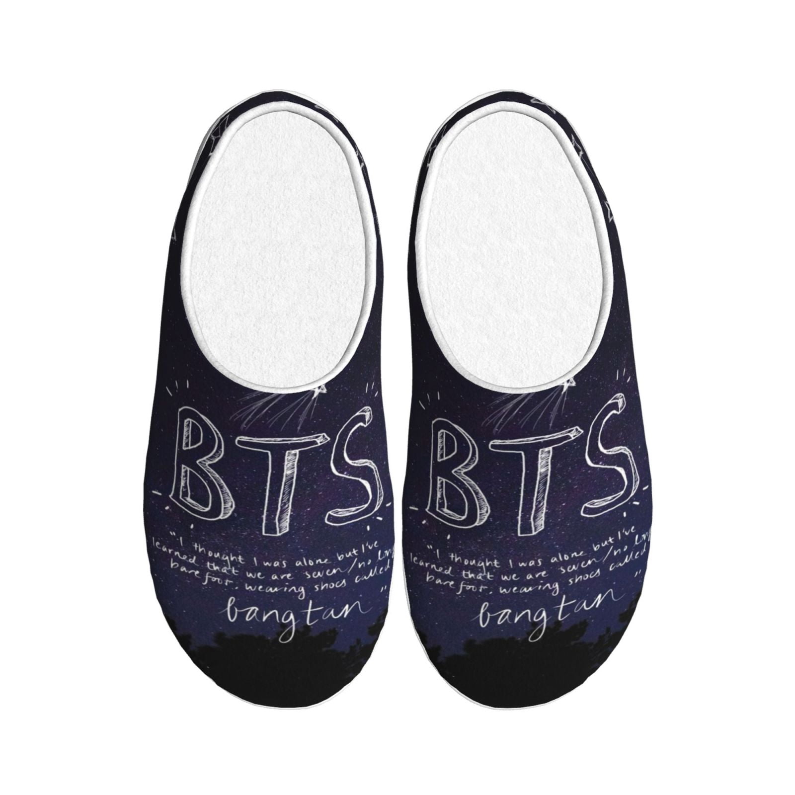 BTS Flannel Slipper Home Non Slip Cotton Slipper With Fleece Warm House ...