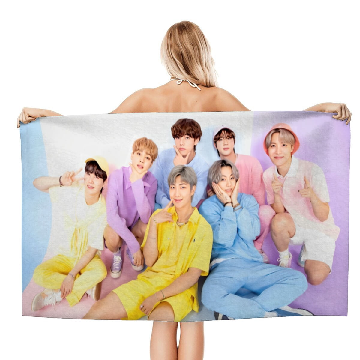 BTS Gifts Beach Towel for Women Girl Birthday Inspired Fan Bath Outdoor ...