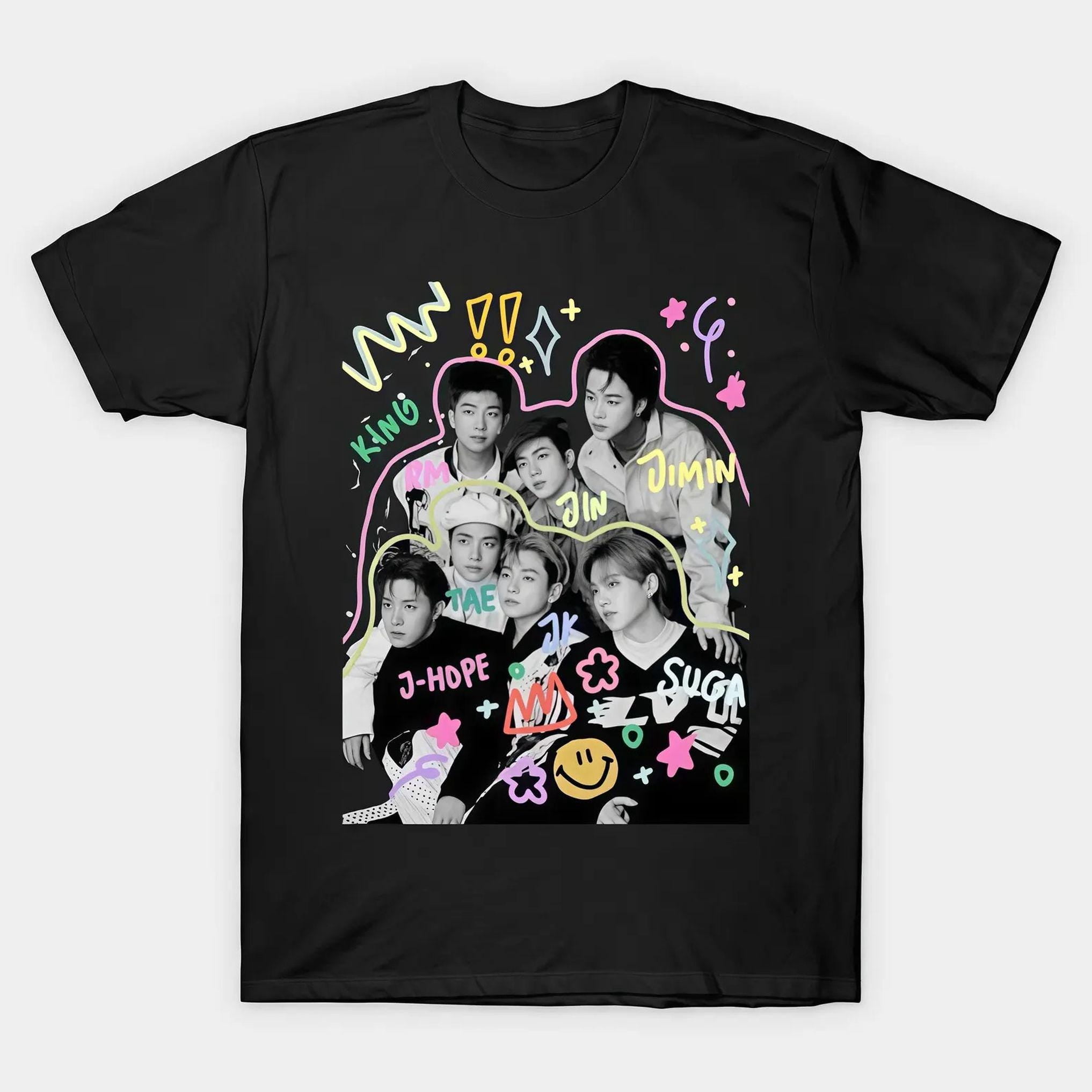 BTS Group Graphic Shirt, Kpop Idol Fan Art Tee, Unisex T Shirt ...