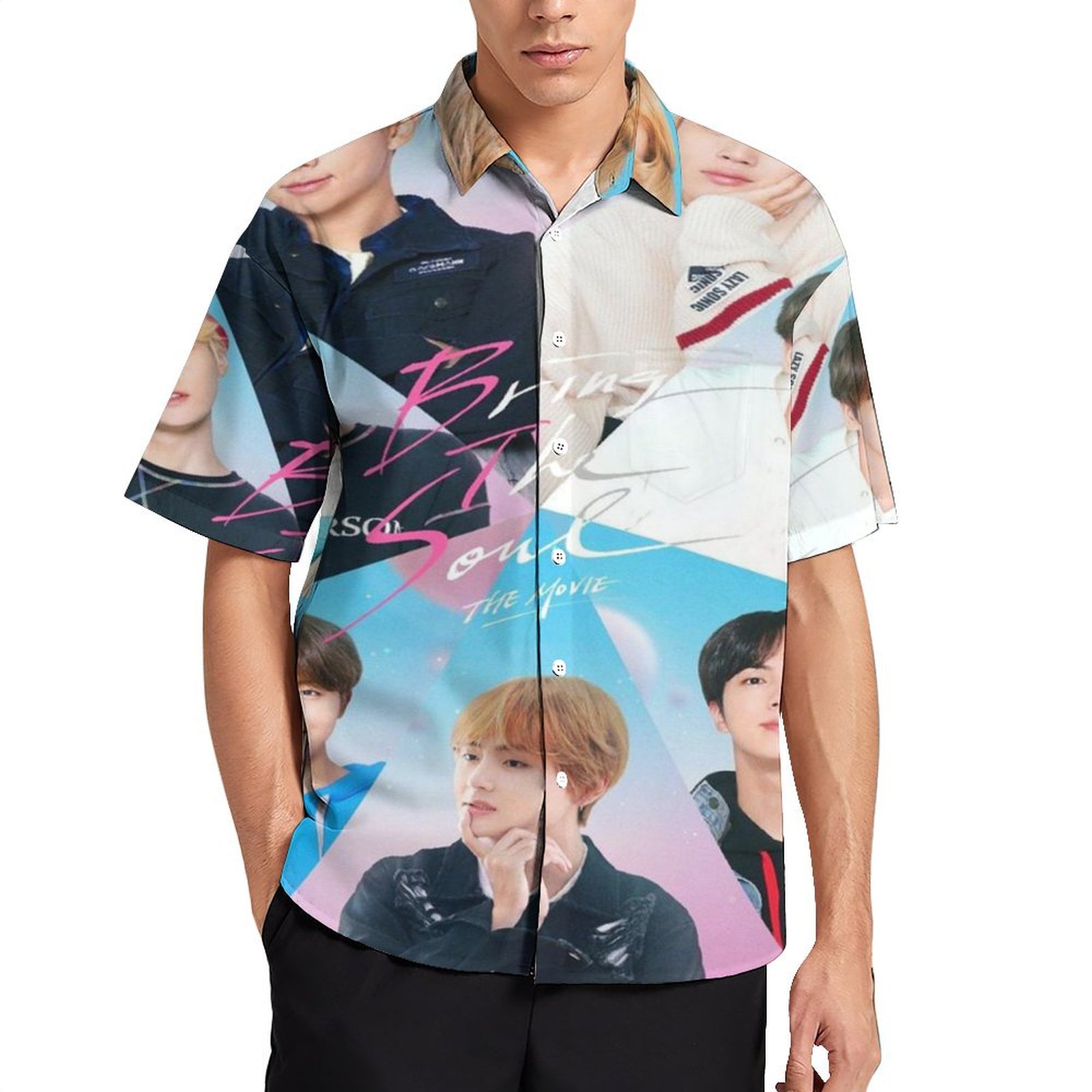 BTS Hawaiian Shirts for Men Short Sleeve Aloha Beach Shirt Floral ...