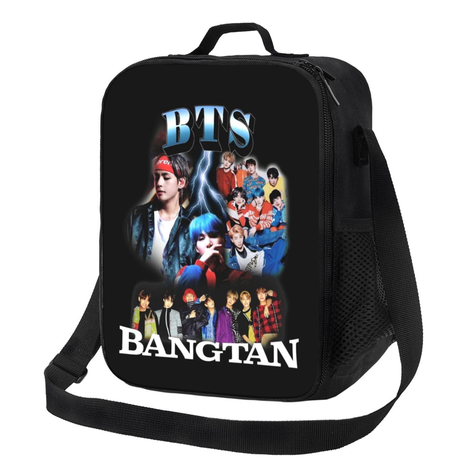 BTS Insulated Lunch Bag, Reusable Portable Lunch Box With Shoulder ...