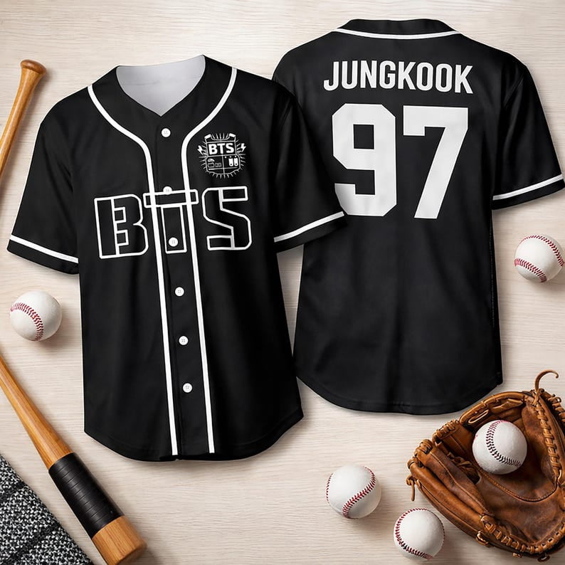 BTS Jungkook Kpop Baseball Jersey Concert Outfit for Men Women ...