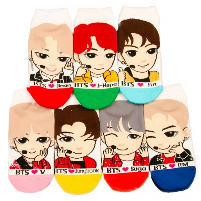 BTS Kpop Socks LIMITED EDITION 7 Pairs (Jungkuk, J-Hope, Suga, V, Jin ...