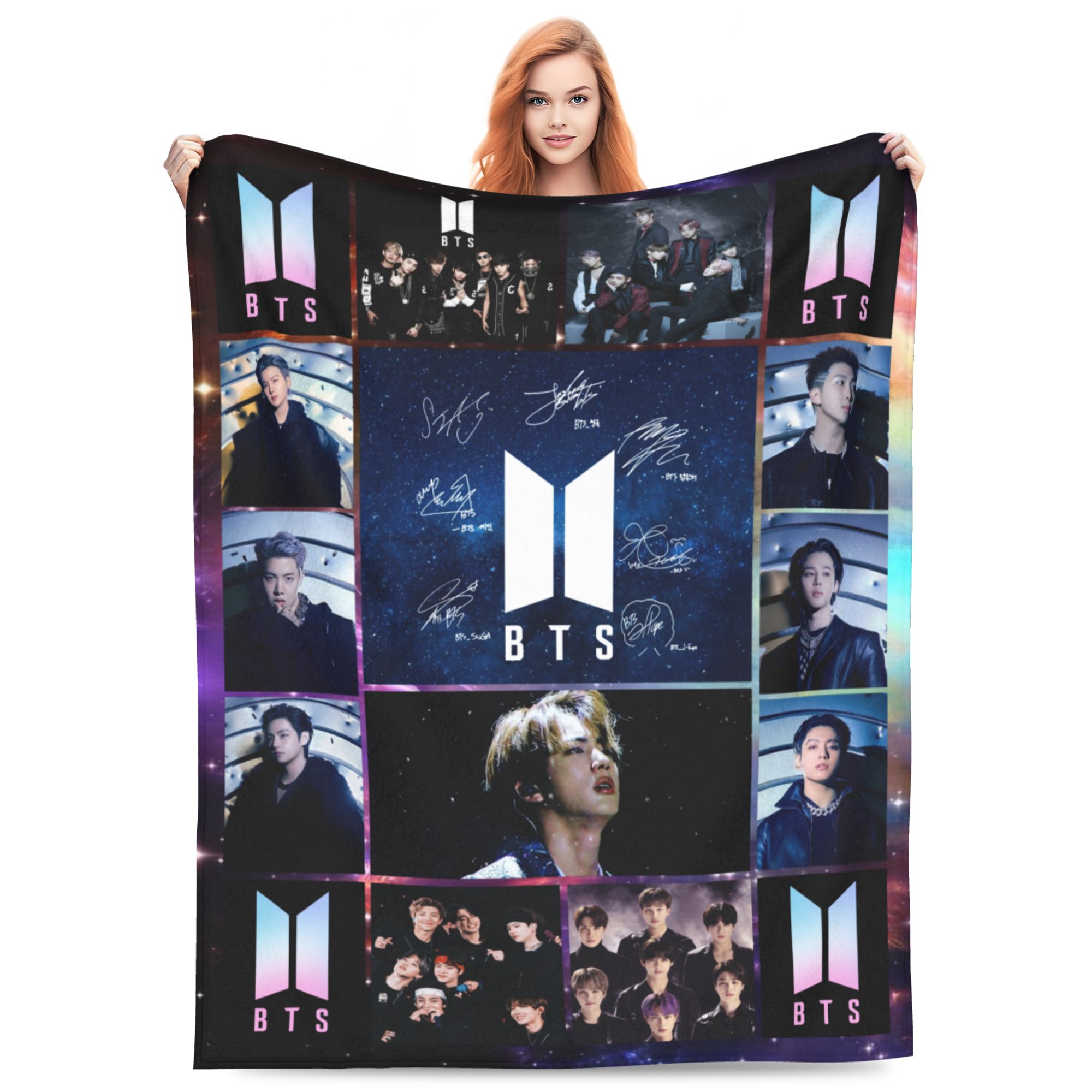 BTS Kpop Throw Blanket BTS Merch Fuzzy Soft Fleece Blanket 4 Different ...