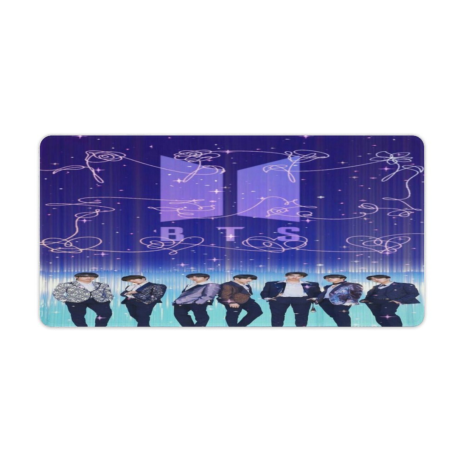 BTS Large Gaming Mouse Pad for Laptop Computer Rubber Edge-Locking ...