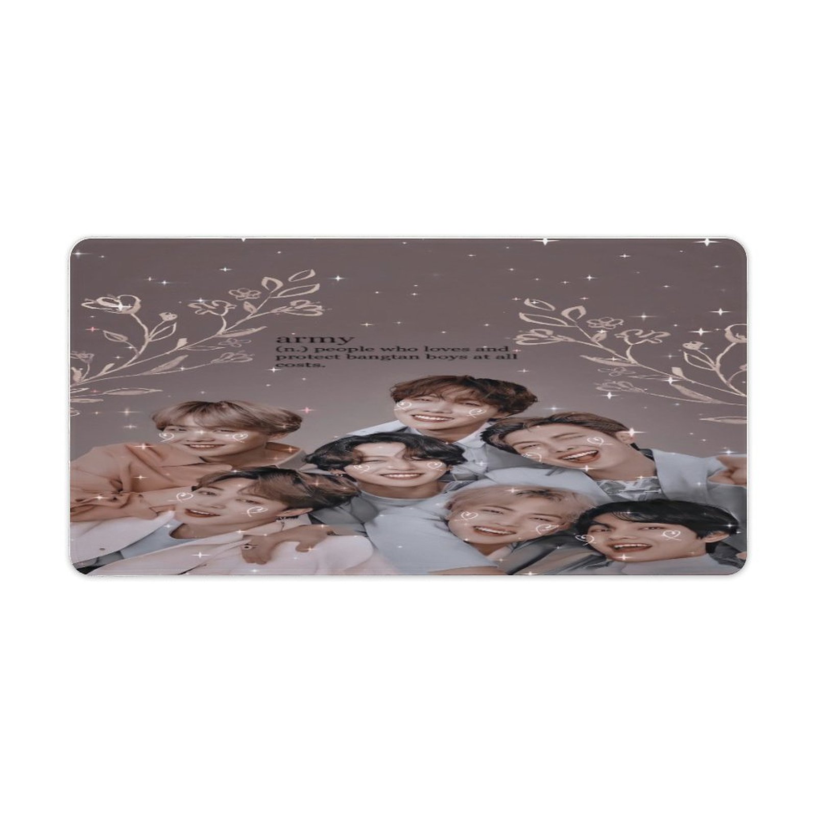 BTS Large Gaming Mouse Pad for Laptop Computer Rubber Edge-Locking ...