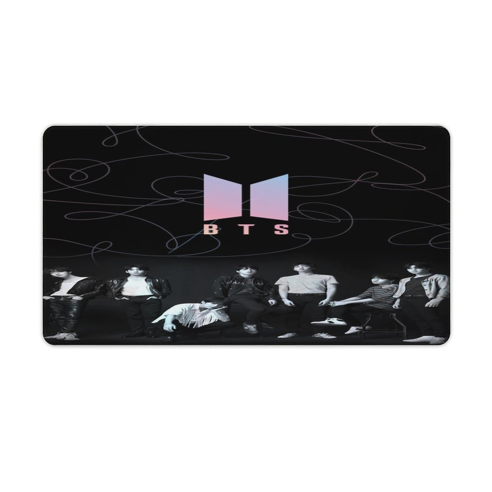 BTS Large Gaming Mouse Pad for Laptop Computer Rubber Edge-Locking ...