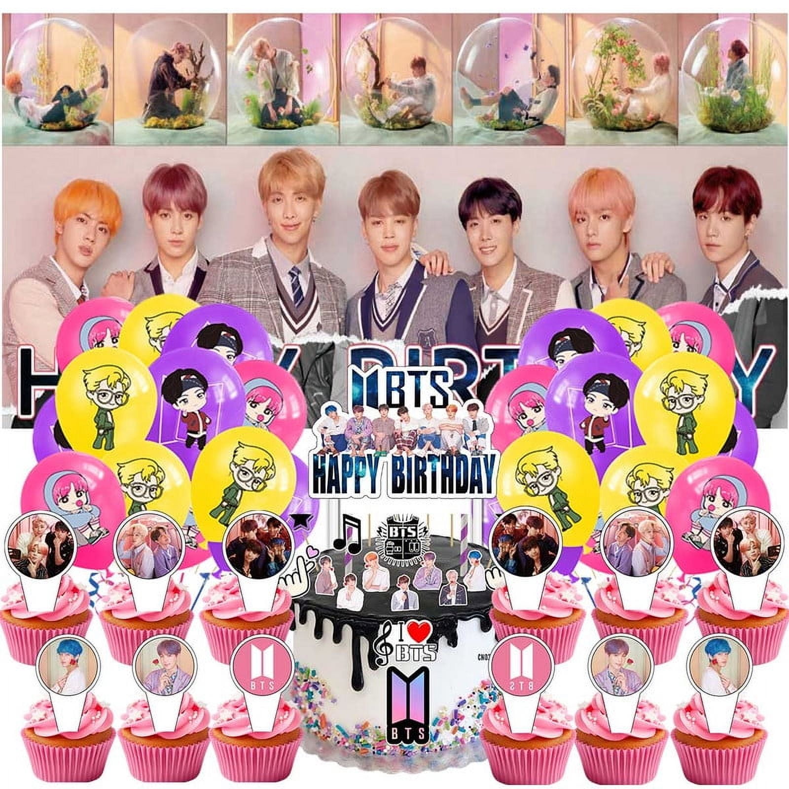 BTS Latex Balloons Party Supplies Decor Banner Backdrop Kit Birthday ...
