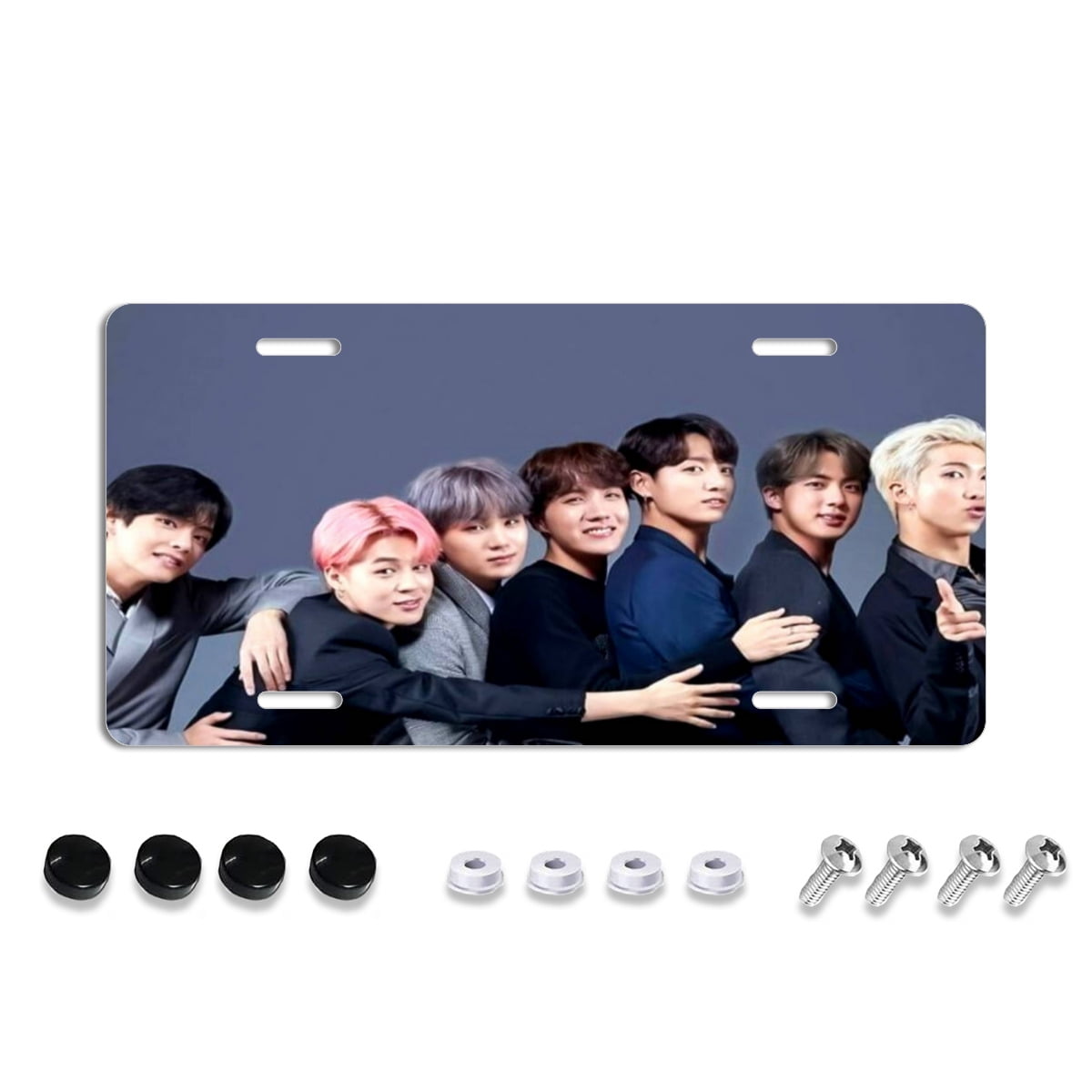 BTS License plate cover, 1 piece snap-on license plate cover, easy to ...