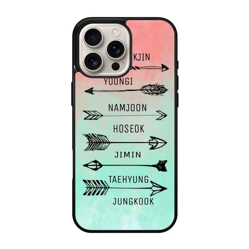 BTS Members Name Phone case, Phone Case For iPhone 16 15 14 13 12 11 ...