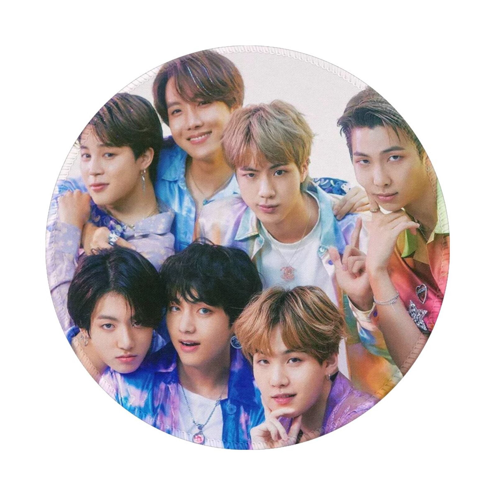 BTS Mouse Pad Gaming Round K-POP Desk Mat Non-Slip Rubber for Office ...