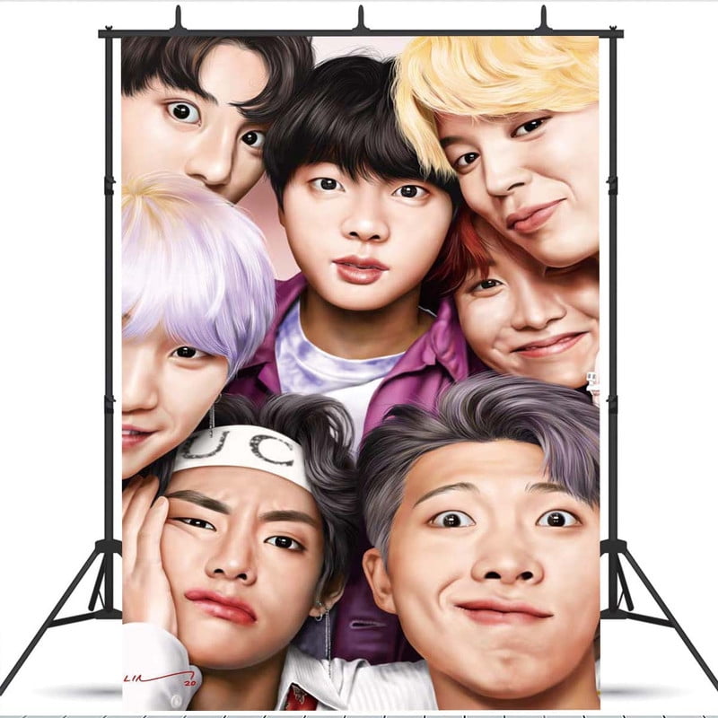 BTS Party Supplies Backdrop Banner Poster Birthday Decorations ...