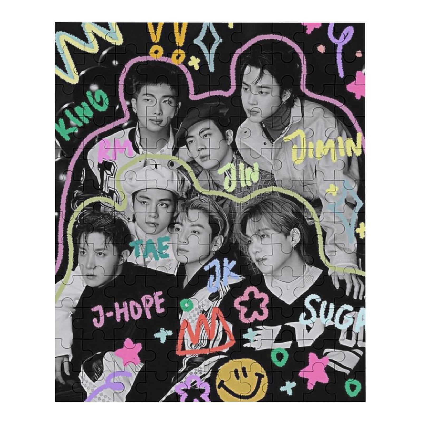 BTS Picture Puzzle 120 PCS Wooden Puzzle Artwork Jigsaw Puzzles for ...