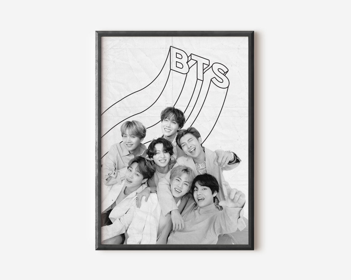 BTS Retro Poster | Retro Kpop Poster, Trendy Music Album Poster, Boy ...