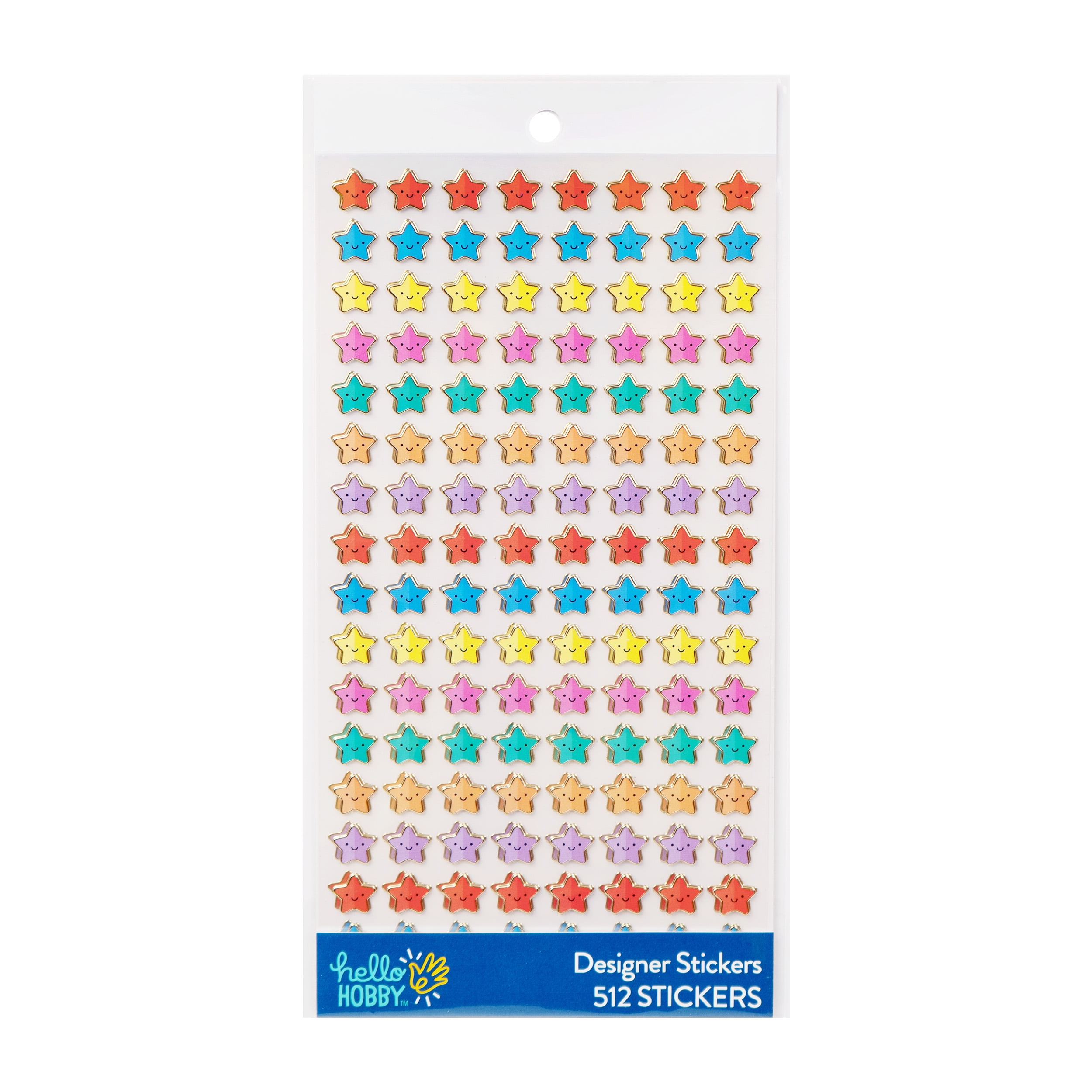 Hello Hobby Multicolor Small Stars Designer Stickers, 512 Count for ...