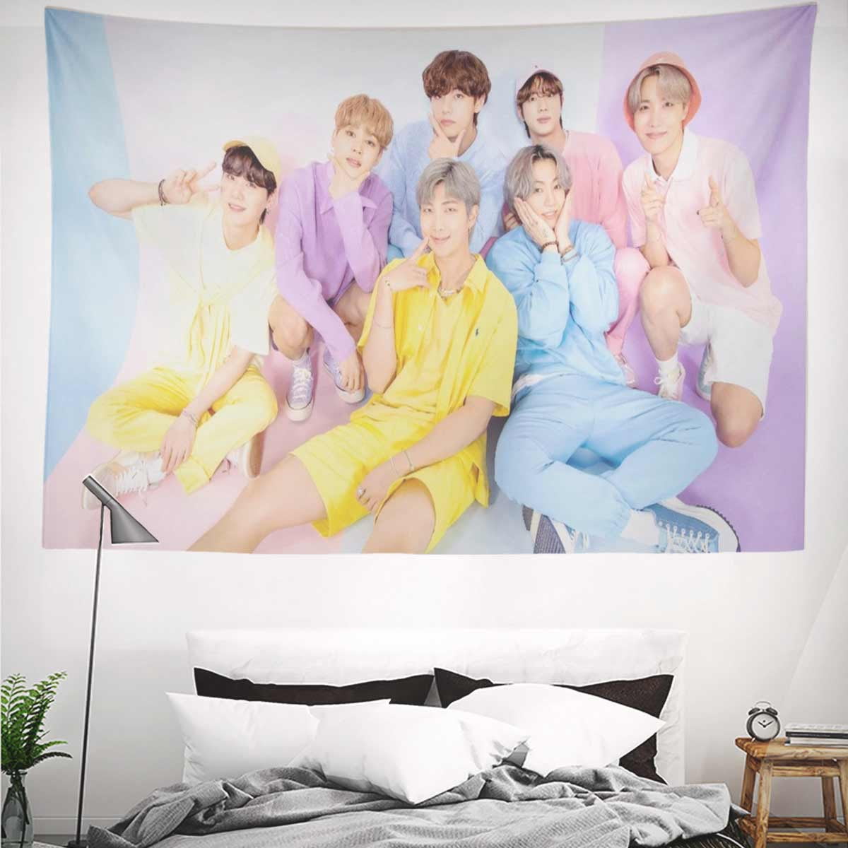 BTS Tapestry Gift Wall Hanging Backdrop for Room Bedroom Girls Fans ...