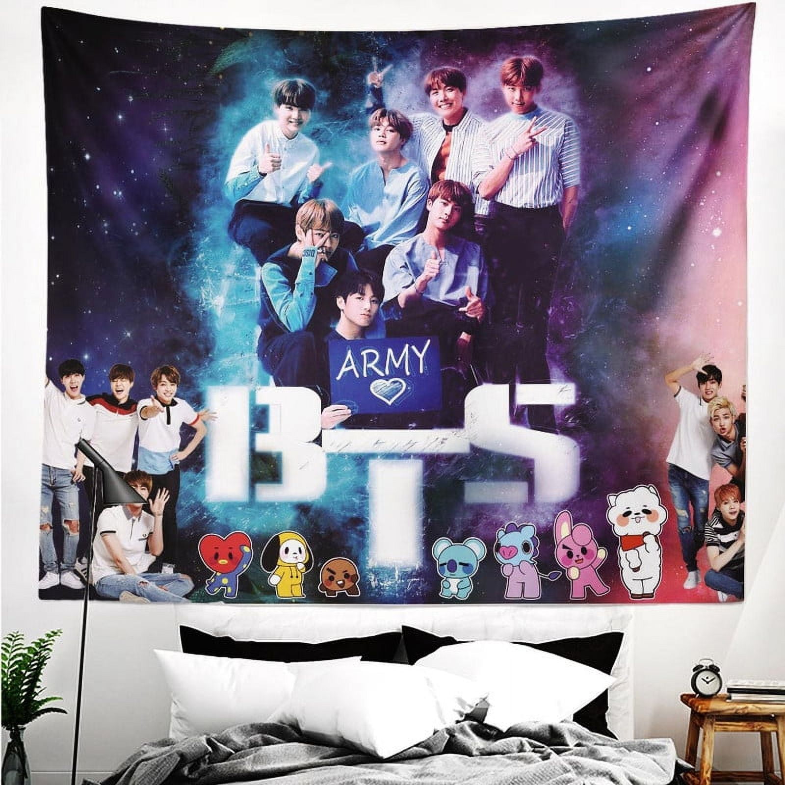BTS Tapestry Gift Wall Hanging Backdrop for Room Bedroom Girls Fans ...