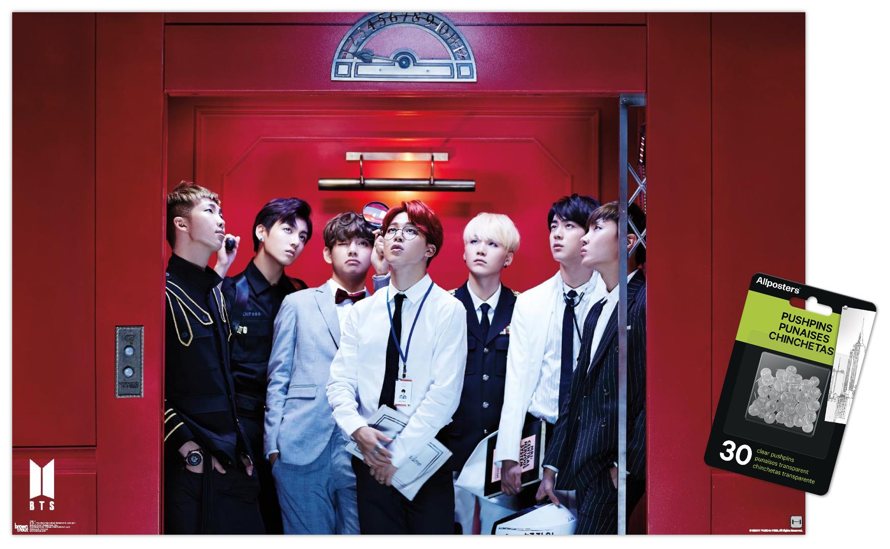 BTS - The Most Beautiful Moment in Life pt. 1 Wall Poster with Push Pins, 14.725" x 22.375 ...