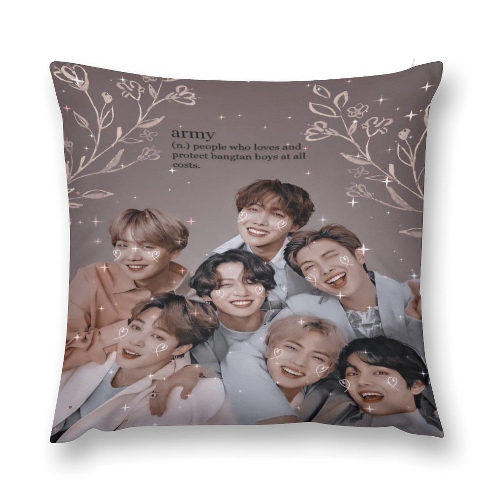BTS Throw Pillow Covers for Couch Sofa Cartoon Pillow Cover Case ...