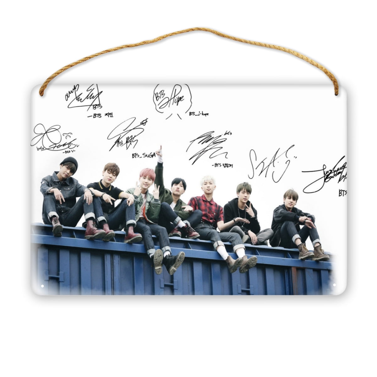 BTS Woodblock Print Wooden Decoration, Single Side High Definition ...