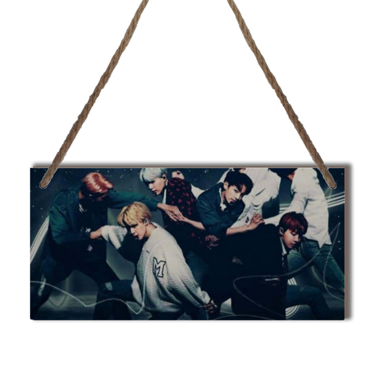 BTS Wooden Sign Square Wooden Door Panel Decoration 10.8x3.9 Inch Home ...