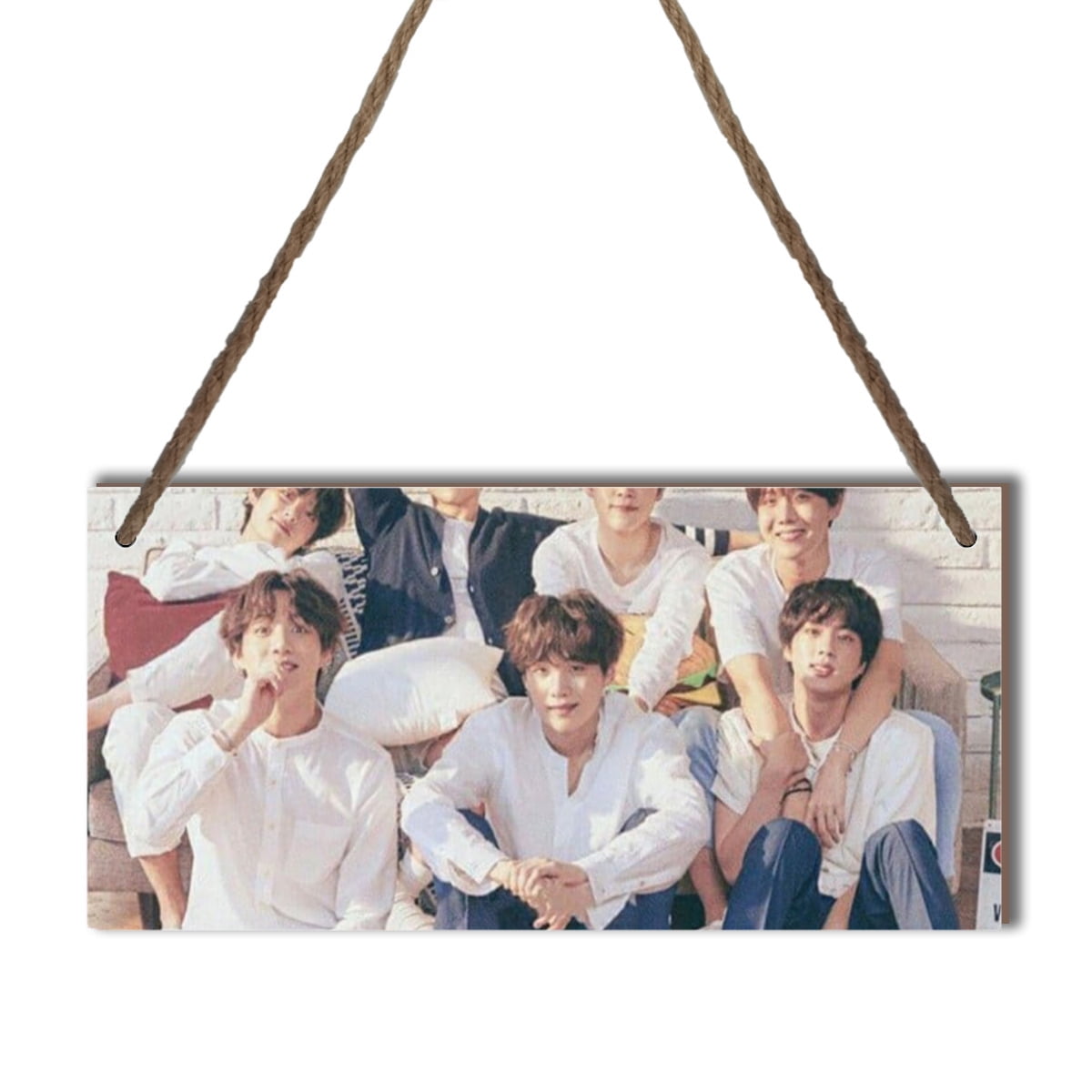 BTS Wooden Sign Square Wooden Door Panel Decoration 10.8x3.9 Inch Home ...